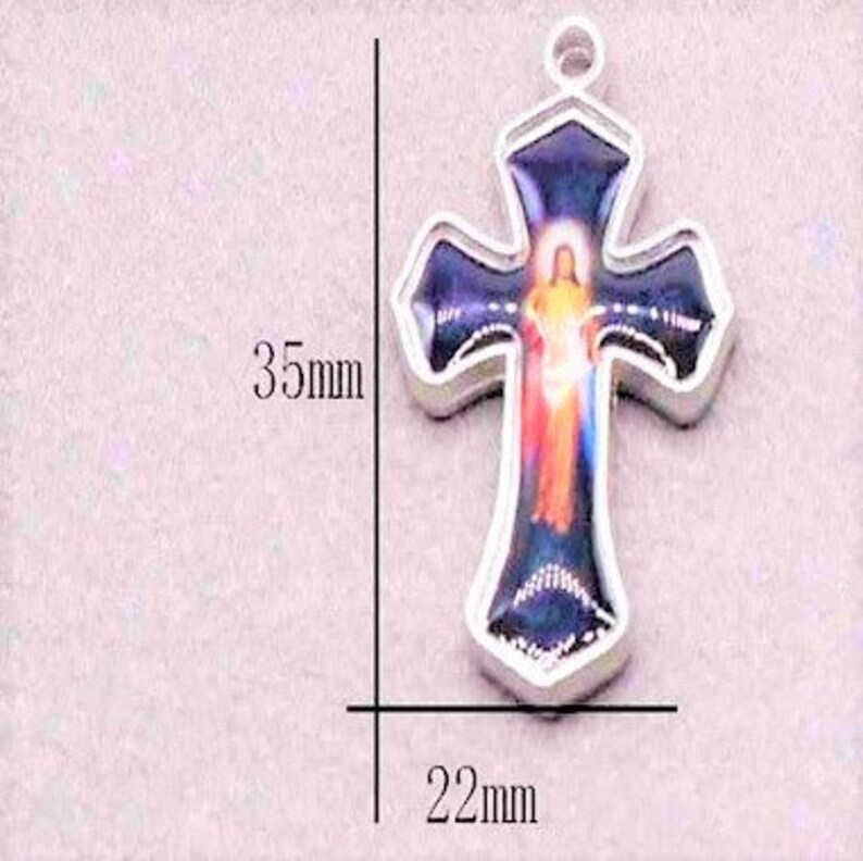 Jésus Divin Miséricorde 35 x 22 mm Double Face Croix - Etsy France