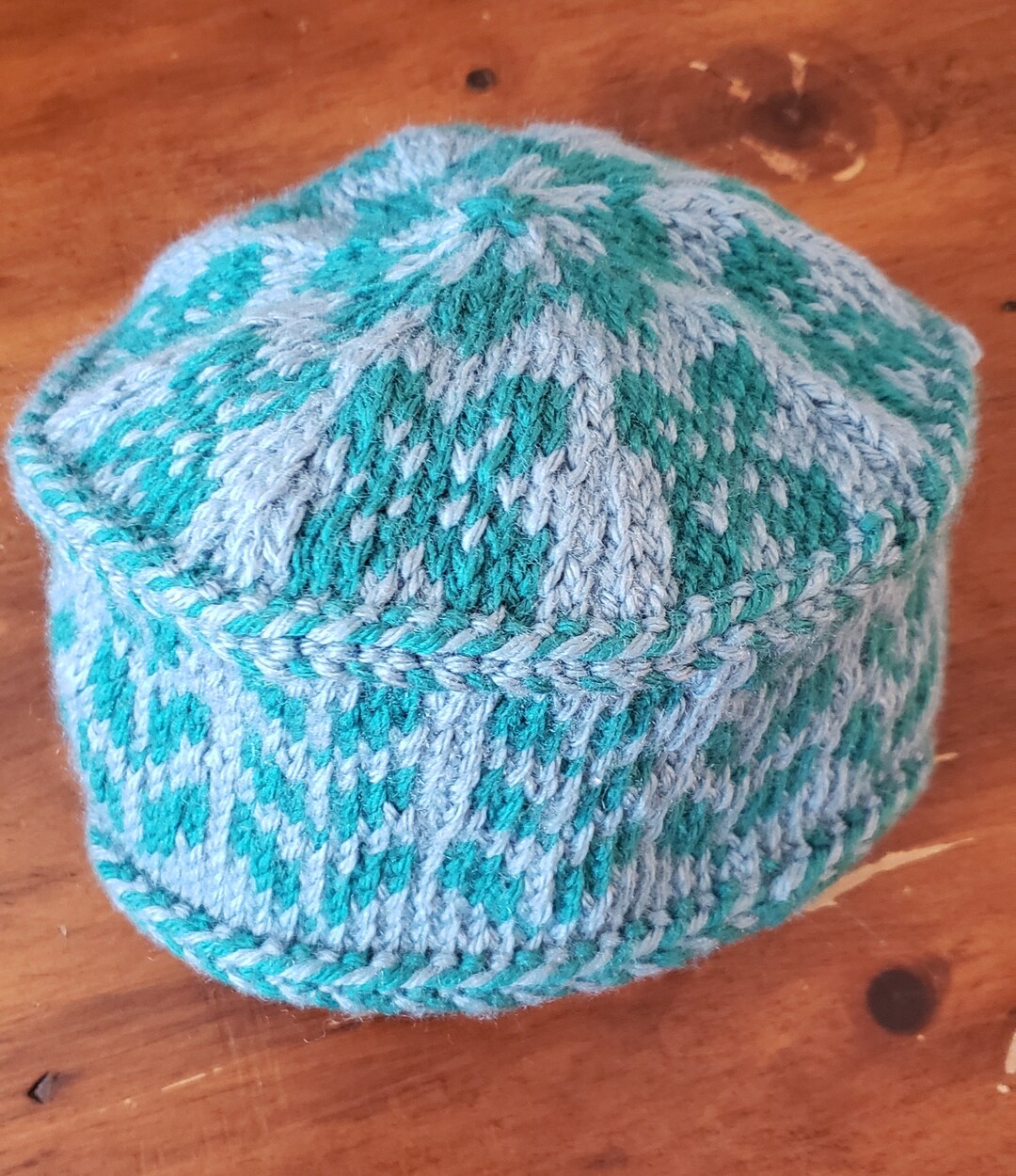 Hand Knit Fair Isle Hat Toque Child Size Wool Blend - Etsy
