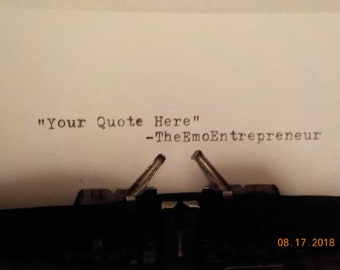 Typewriter quote | Etsy
