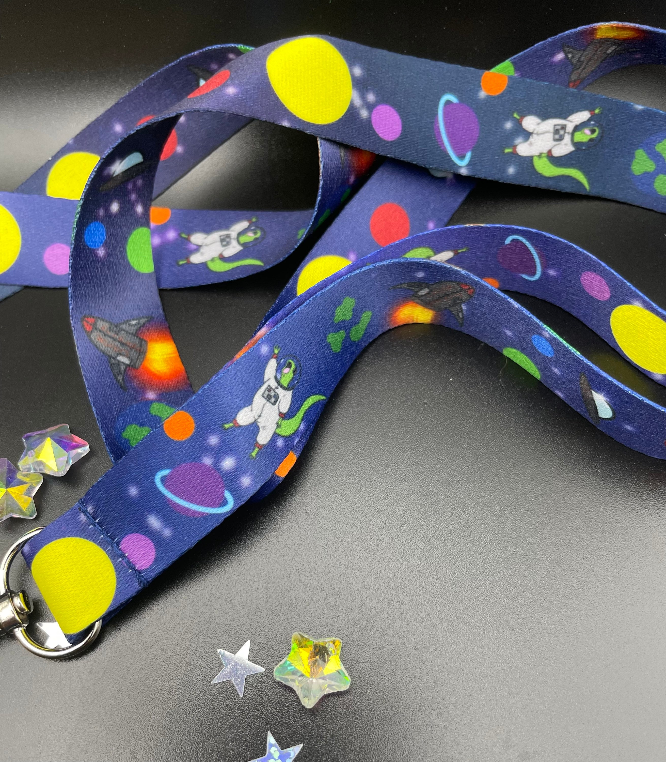 Space Lizard Traveling in Outer Space Lanyard - Etsy