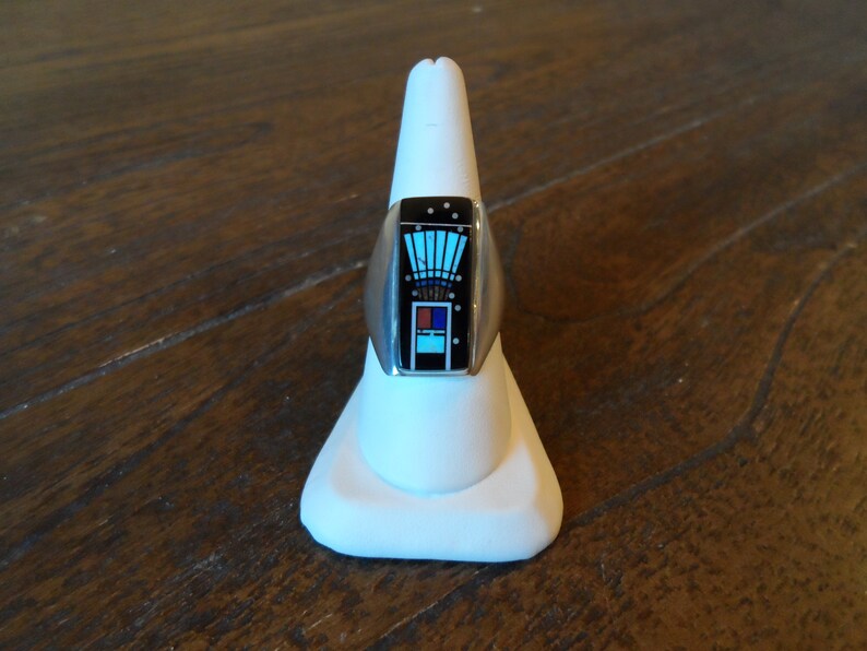 Navajo Micro Inlay Ring Clayton Tom Multi Stone and Sterling - Etsy