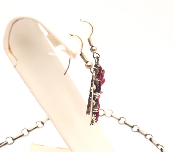 Helen Harrison Navajo Needle Point Coral Necklace Ear… - Gem