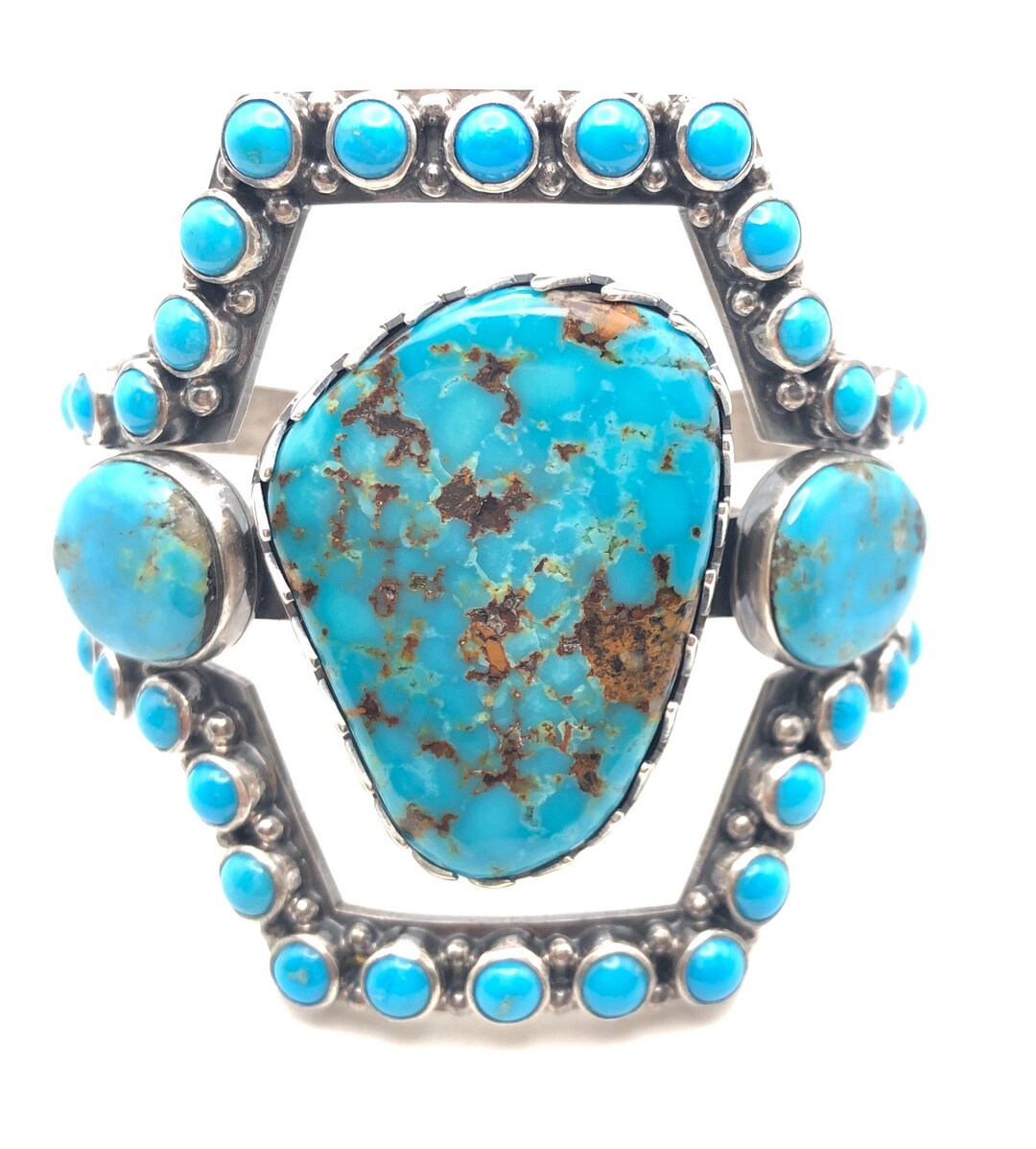 SHOWSTOPPER! Jerry Cowboy Snake Eye Turquoise and Sterling Silver Cuff ...