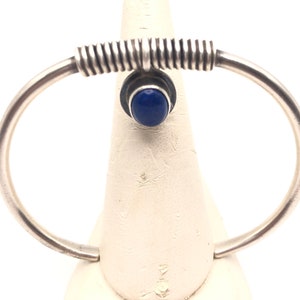 Al Nez Navajo Thin Sterling Silver Cuff Bracelet With Blue Lapis Dangle ...