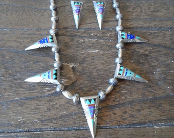 Michael Little Elk, Lakota, Sterling Silver & Precious Stone Inlay Bird ...