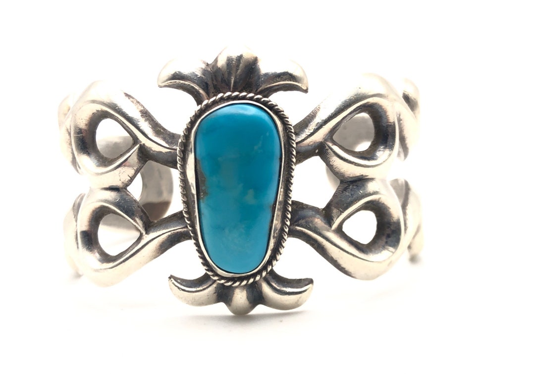 Wilson Begay Navajo Sterling Silver and Turquoise Cuff Bracelet - Etsy