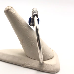 Al Nez Navajo Thin Sterling Silver Cuff Bracelet With Blue Lapis Dangle ...