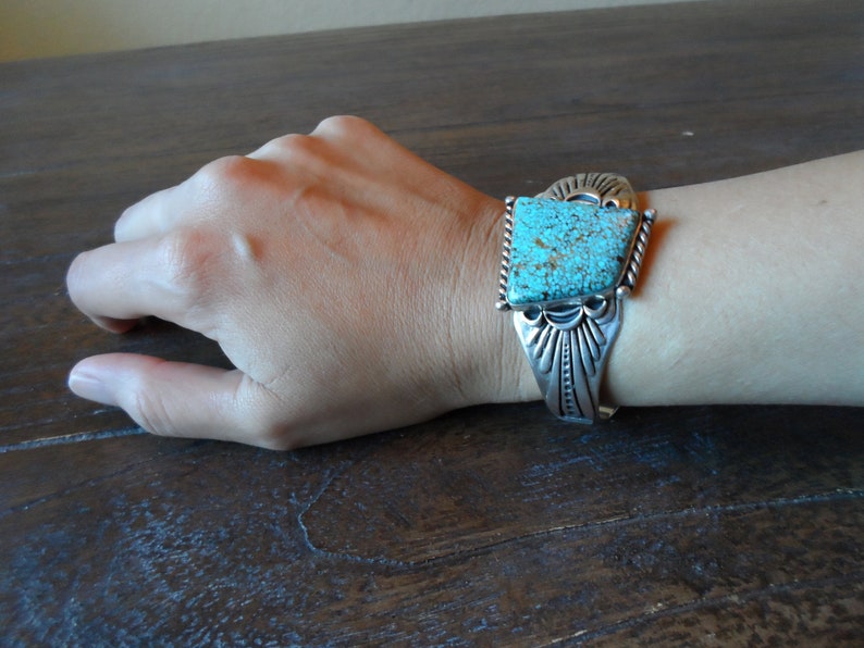 Steven Begay Navajo Bracelet High Grade Kingman Turquoise and - Etsy