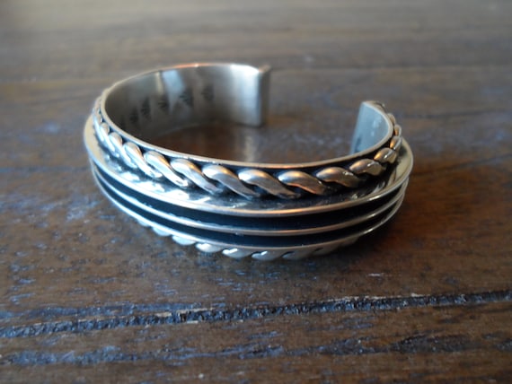 Tom Hawk Navajo Sterling Silver Channel Bracelet, Uni… - Gem