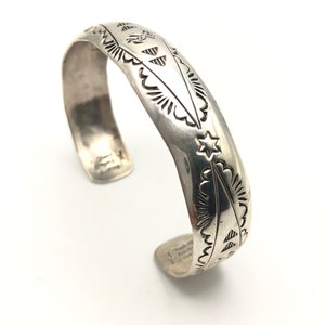 Gilbert Begay Navajo Sterling Silver Stamped Bracelet Cuff - Etsy