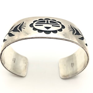 Weaver Selina Hopi Sterling Silver Overlay Cuff Bracelet - Etsy