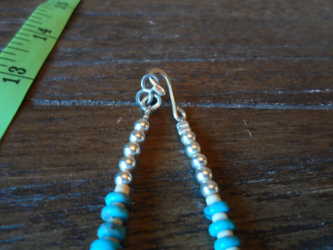 Large Graduated Turquoise Disc and Heishi Beaded Necklace - Etsy