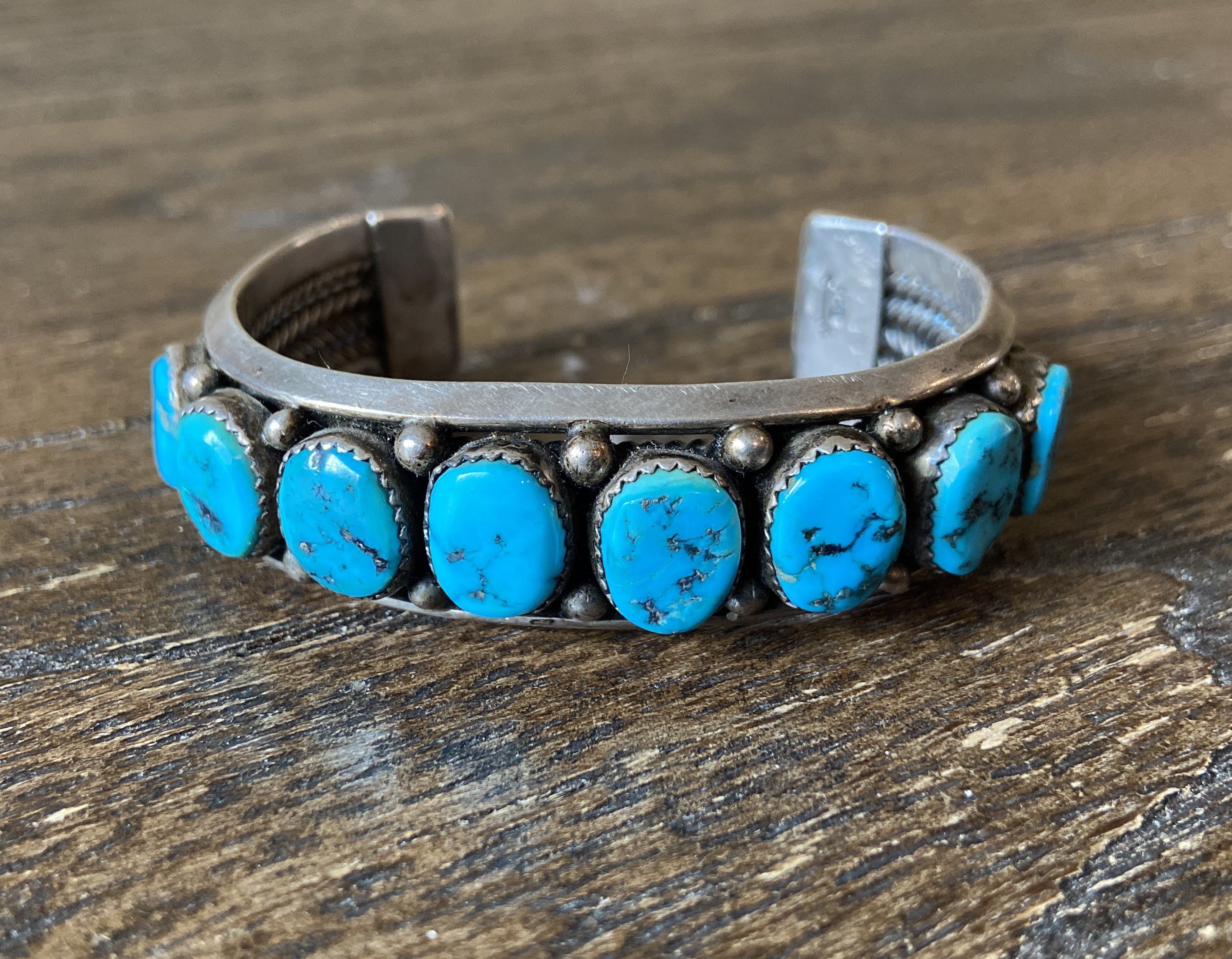 Harry H. Begay Navajo Turquoise Row and Sterling Silver Cuff - Etsy
