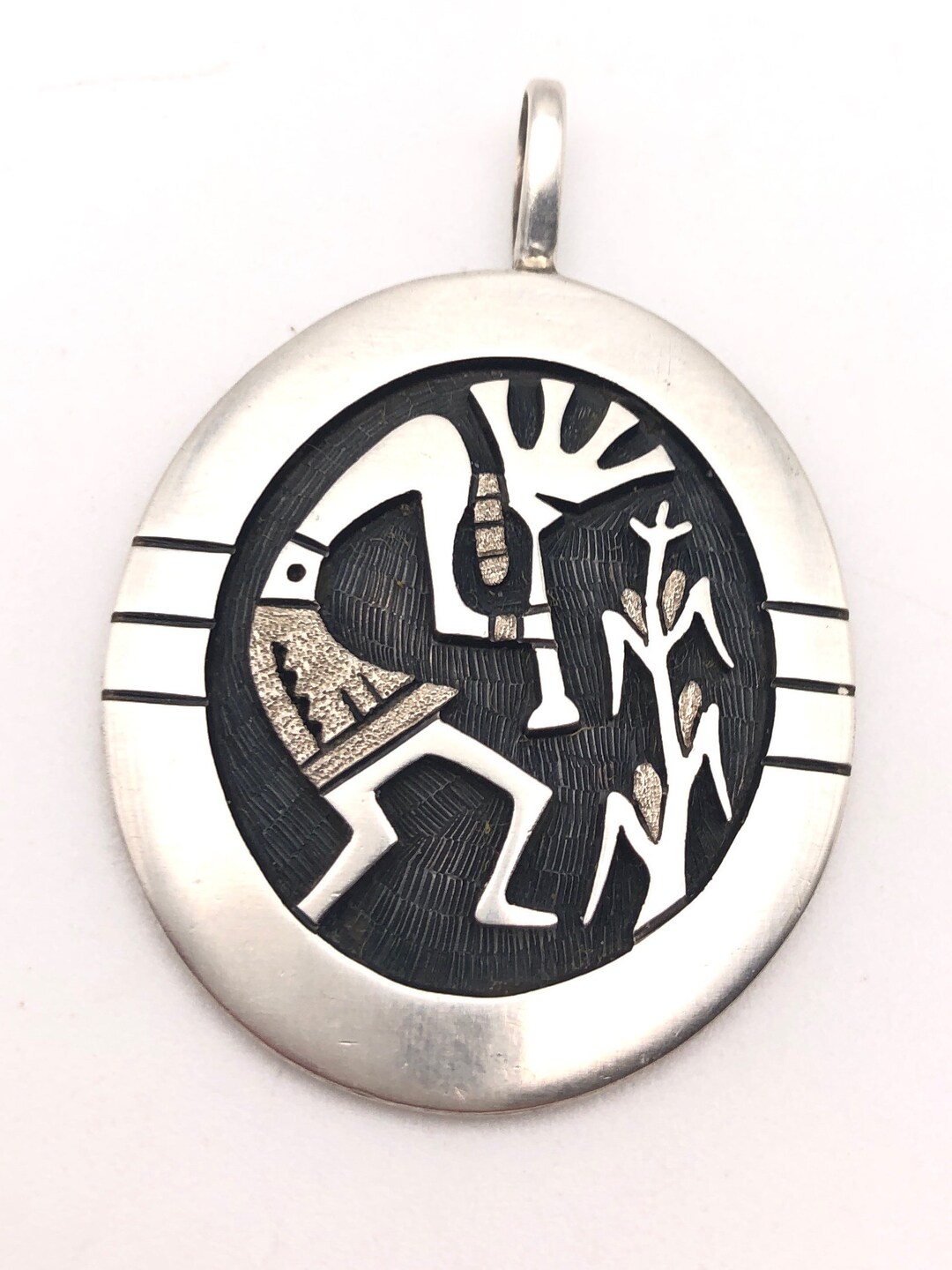 Anyone Honanie Hopi Kokopelli Sterling Silver Overlay Pendant - Etsy