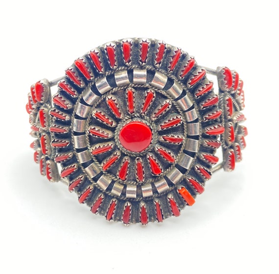 Violet & Jeffrey Begay, Sterling Silver and Coral Clu… - Gem