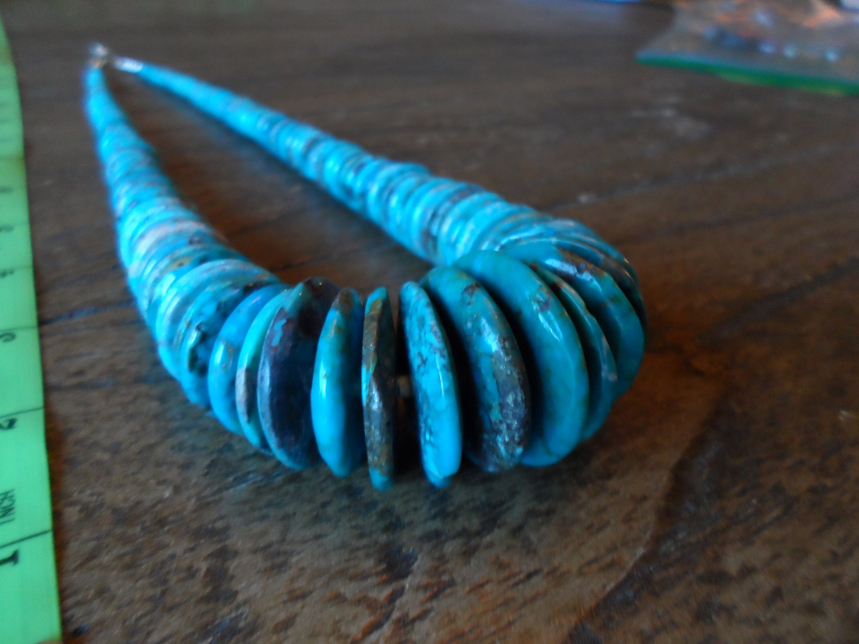 Large Graduated Turquoise Disc and Heishi Beaded Necklace - Etsy