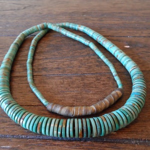 Vintage Turquoise Disc Beaded Necklace - Etsy