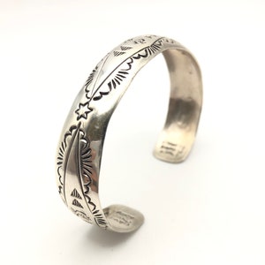 Gilbert Begay Navajo Sterling Silver Stamped Bracelet Cuff - Etsy