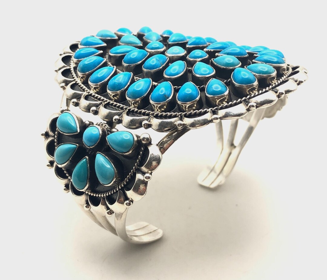 INCREDIBLE!!! Daniel Benally Navajo Sterling Silver and Turquoise Large ...