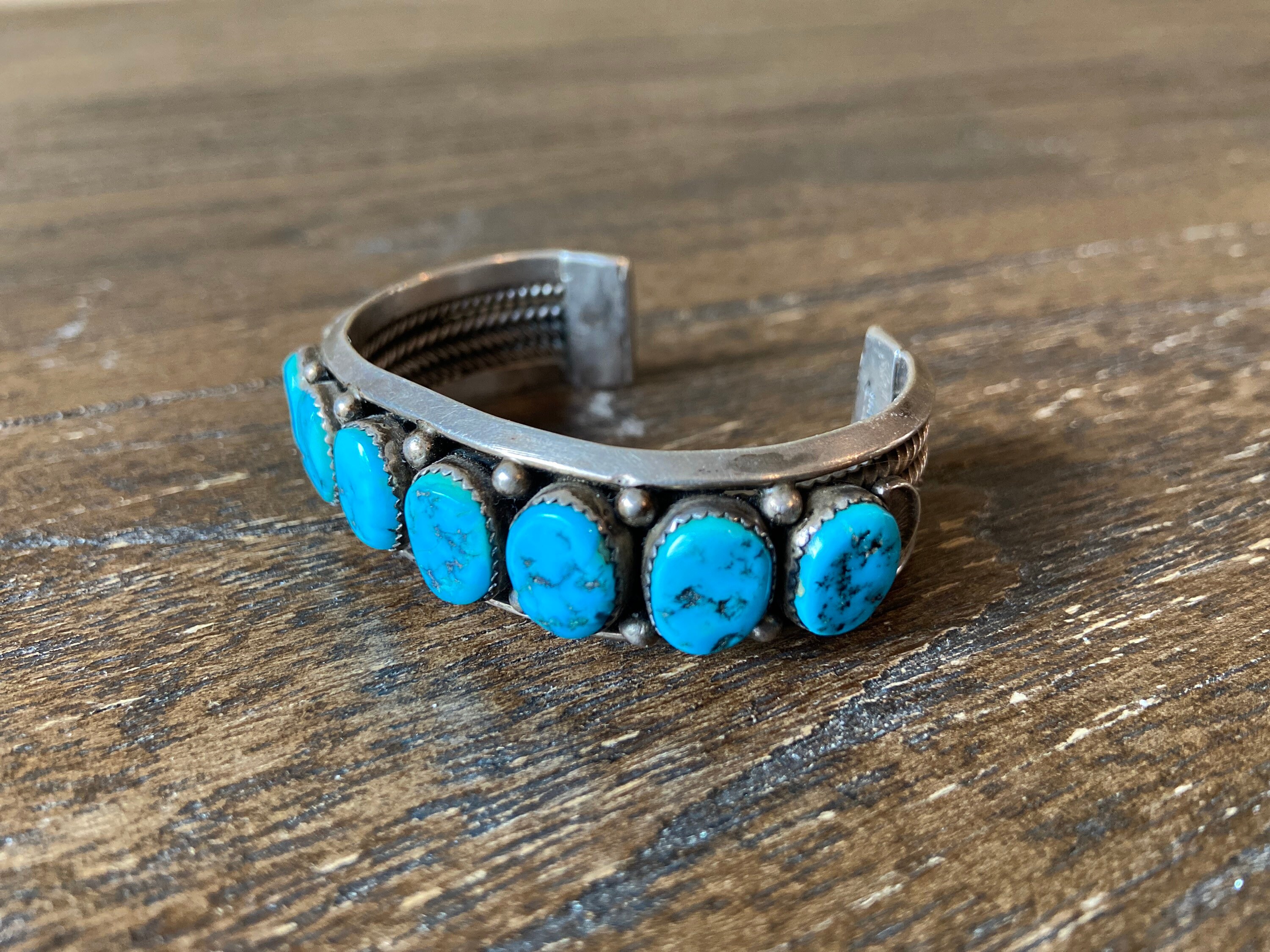 Harry H. Begay Navajo Turquoise Row and Sterling Silver Cuff - Etsy