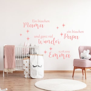 Wandtattoo Ein bissschen Mama ein bisschen Papa und ganz viel | Etsy