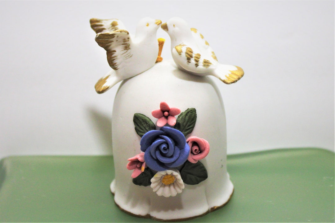 Vintage Ceramic Love Birds Bell Wedding - Etsy