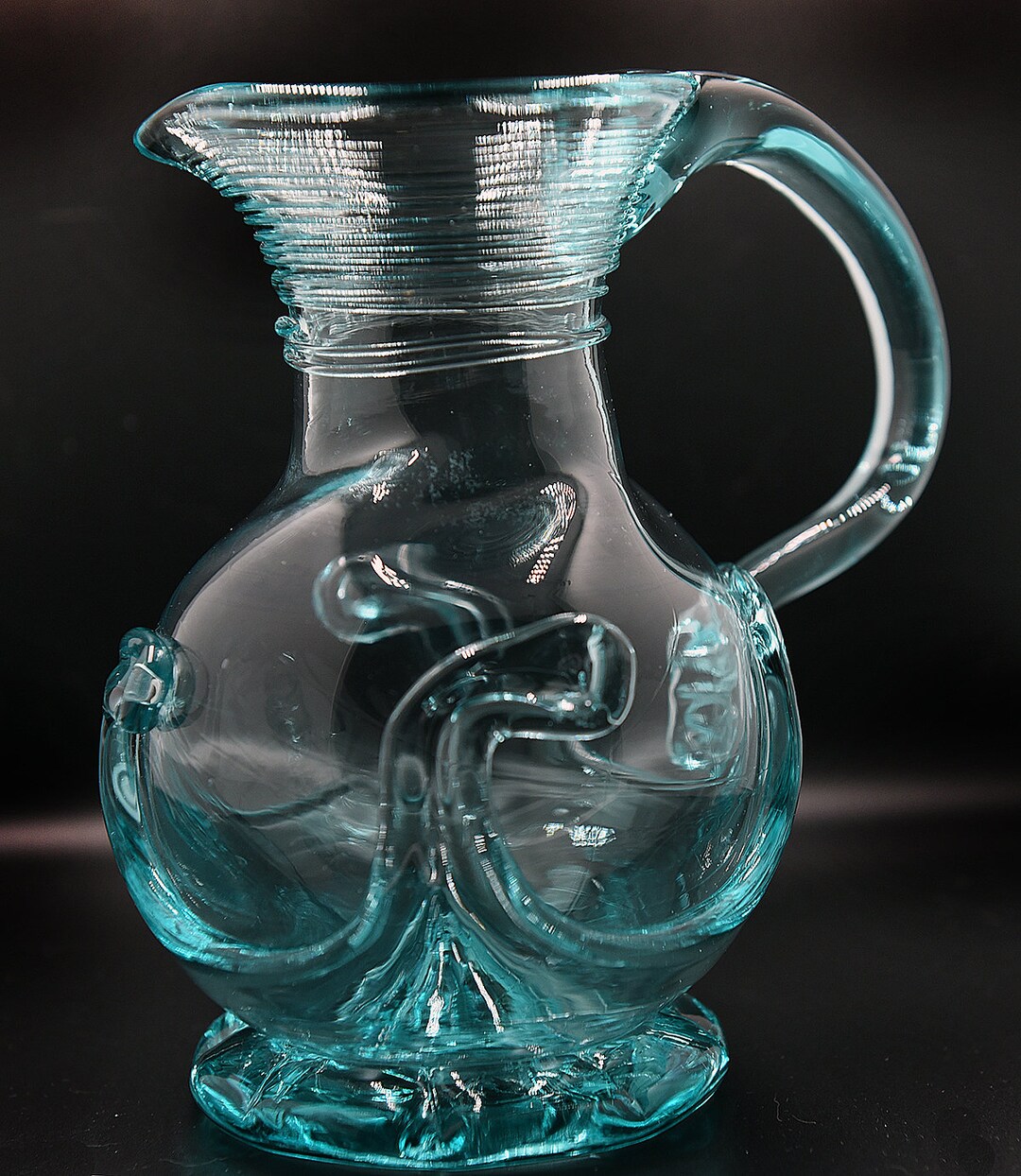 Vintage Liberty Village Hand Blown Art Glass Pitcher - Etsy
