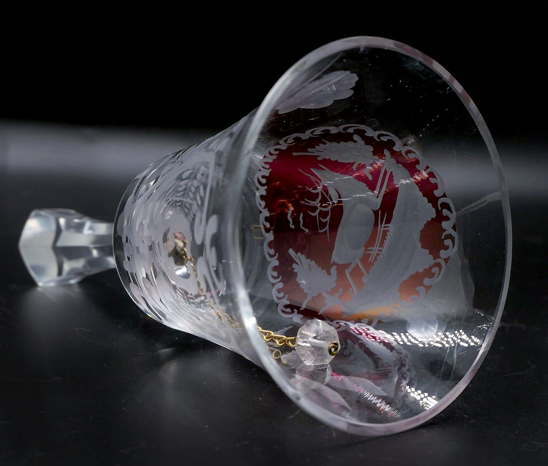 Vintage Dinner Art Glass Bell - Etsy