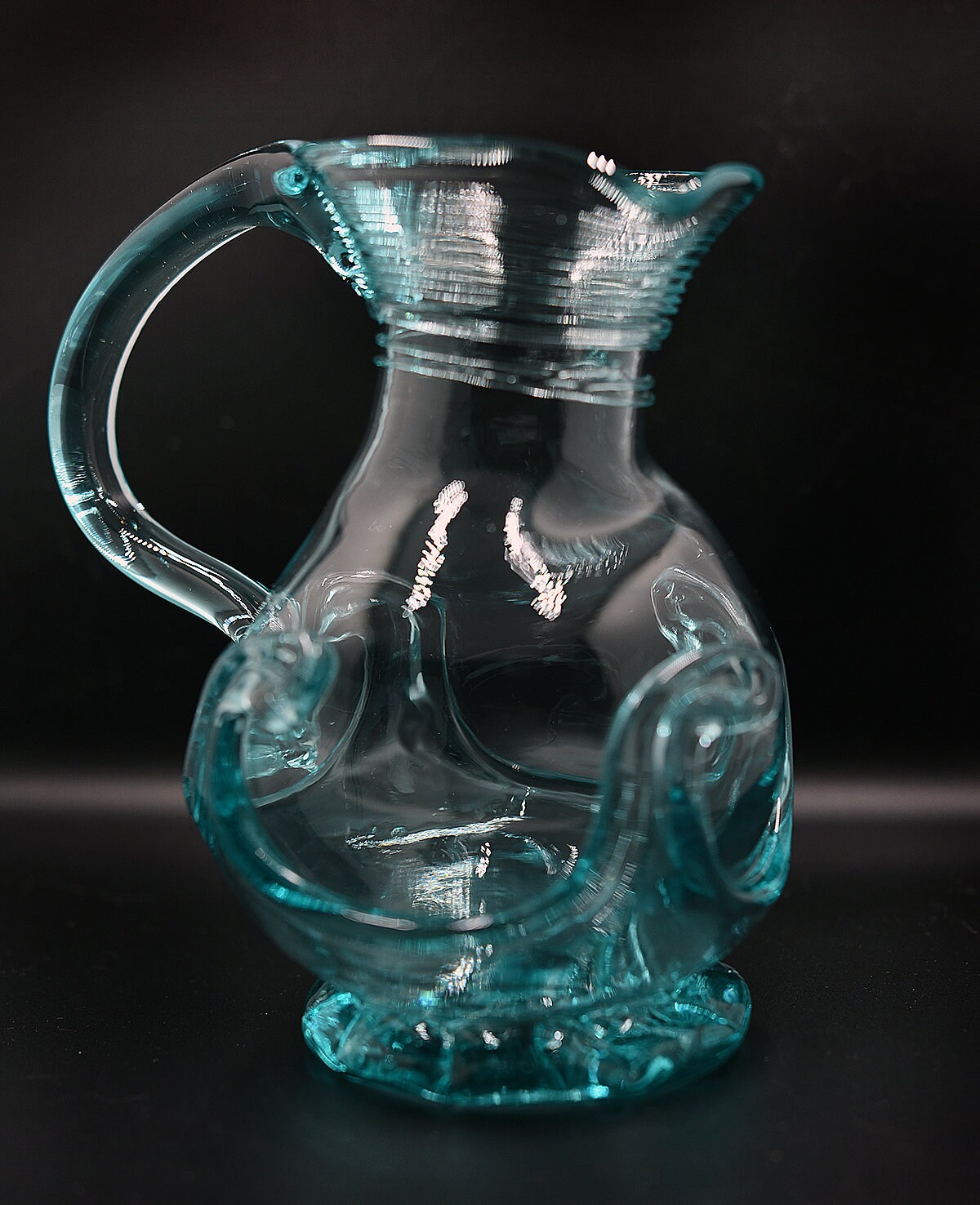 Vintage Liberty Village Hand Blown Art Glass Pitcher - Etsy