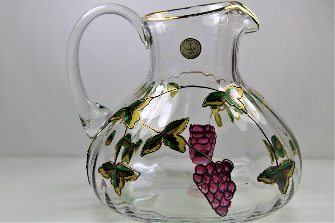 Vintage Handcrafted Clear Crystal Pitcher - Etsy