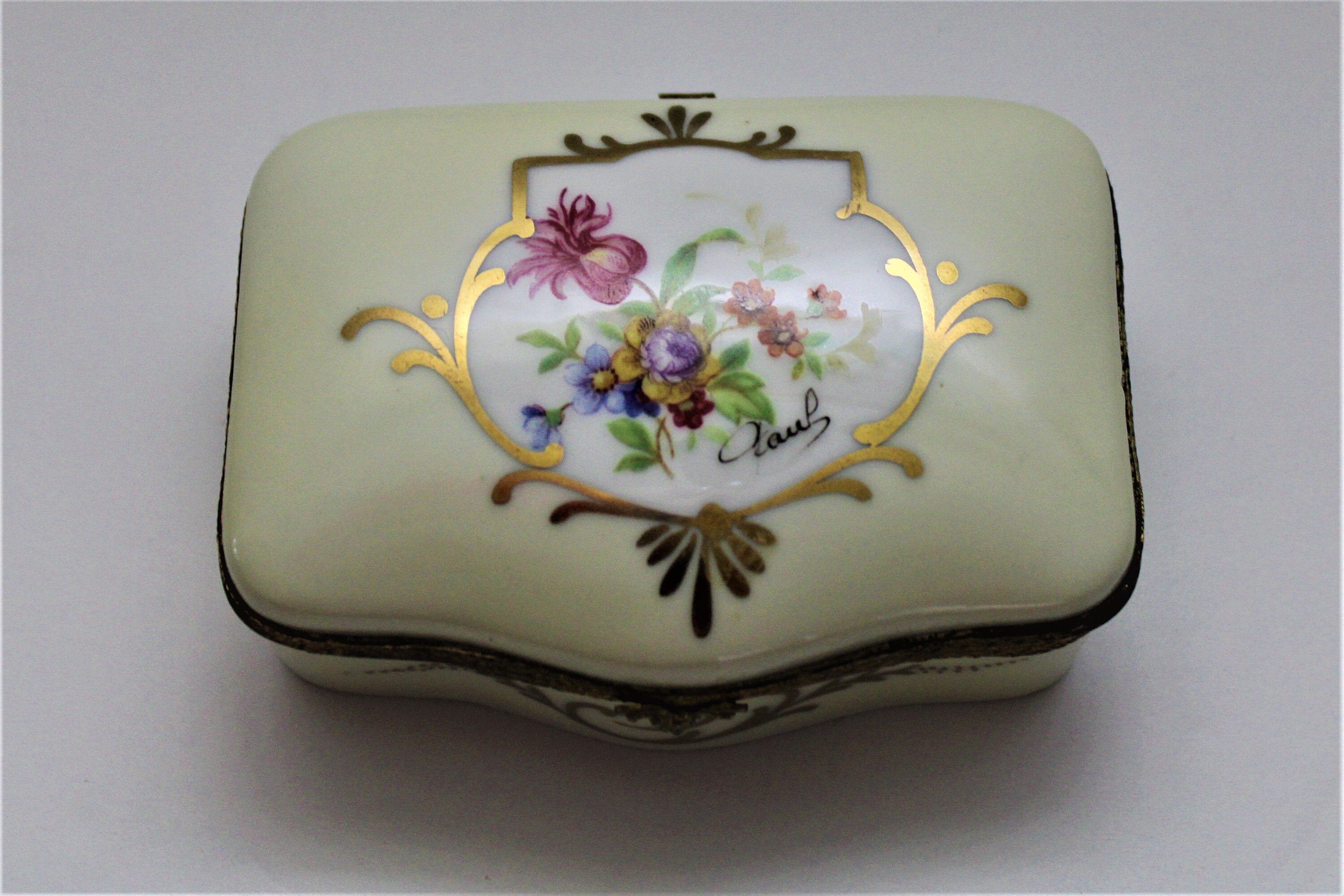Antique French Limoges Signed Hand Painted Hinged Trinket Box - Etsy