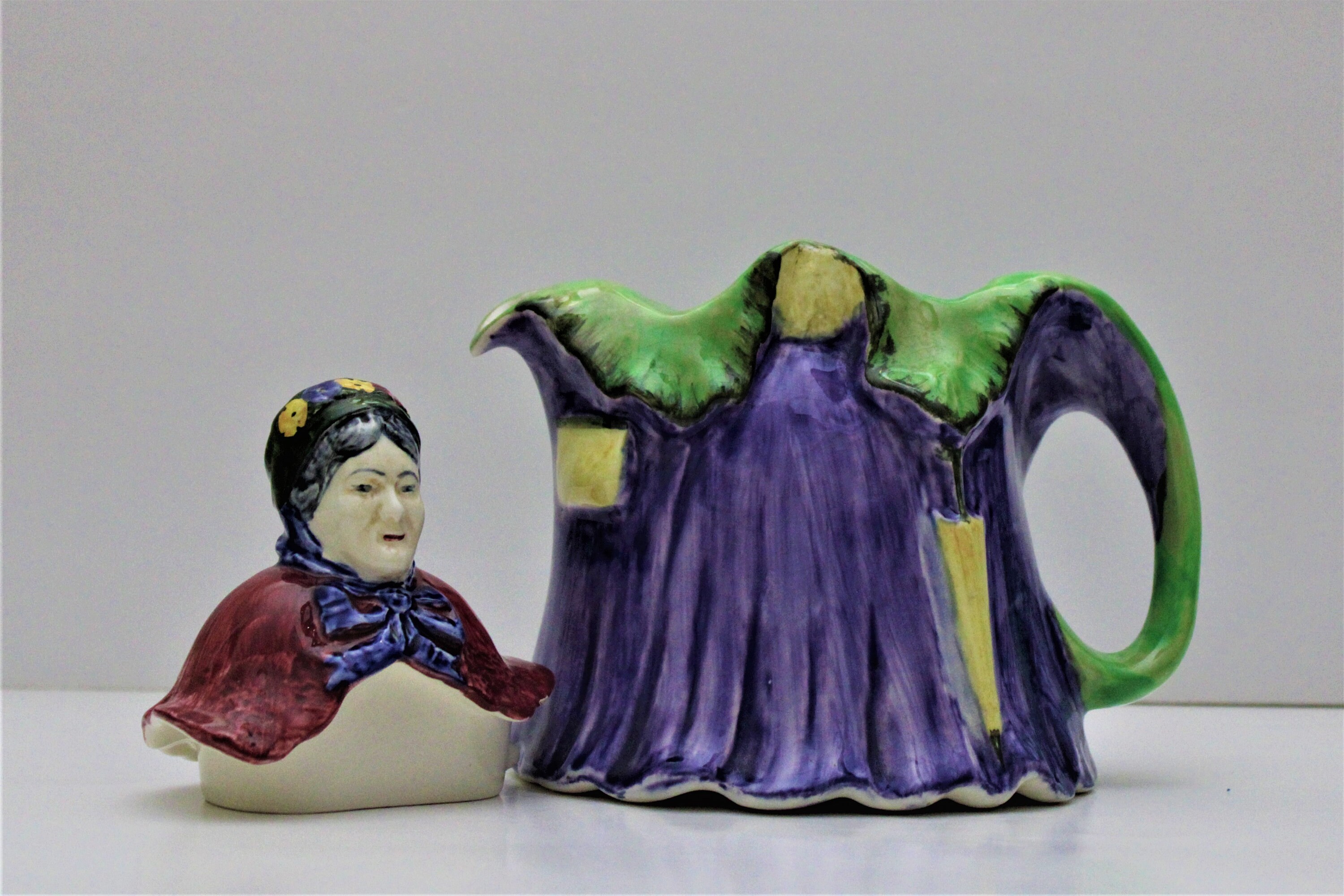 Vintage Little Old Lady Teapot Figural Pottery Colorful England - Etsy