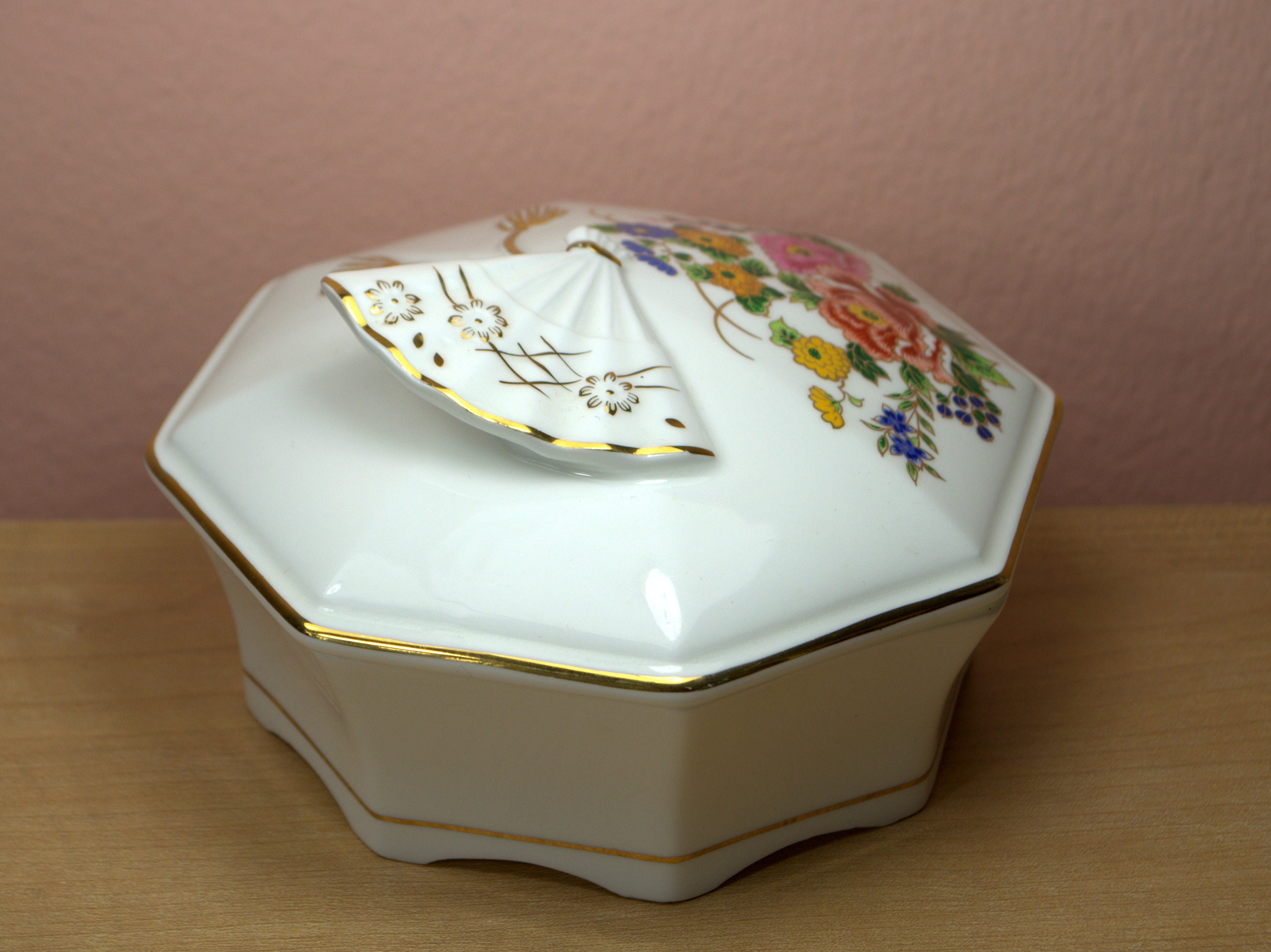Vintage Enesco Porcelain Trinket Box - Etsy