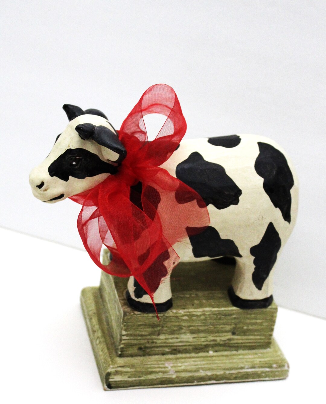 Vintage Ceramic Cow Figurine Hand Made Bookend - Etsy