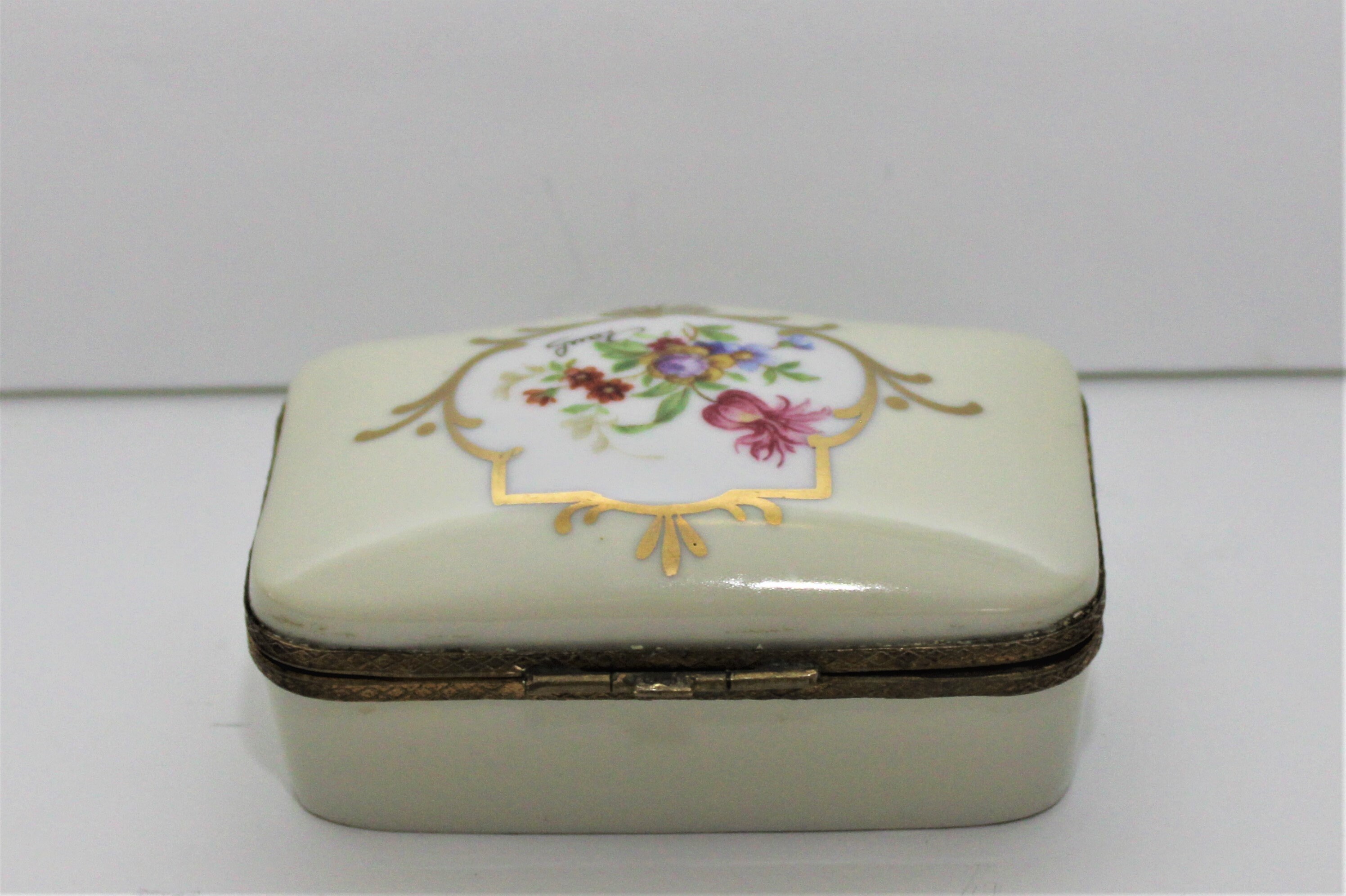 Antique French Limoges Signed Hand Painted Hinged Trinket Box - Etsy