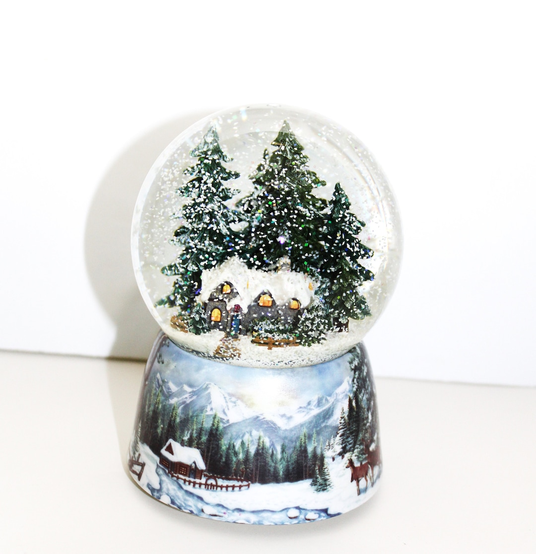 Vintage Roman Inc Musical We Wish You A Merry Christmas Water Ball ...