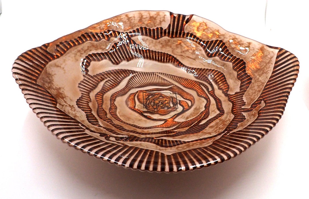 Vintage Arda Goofus Art Glass Bowl - Etsy