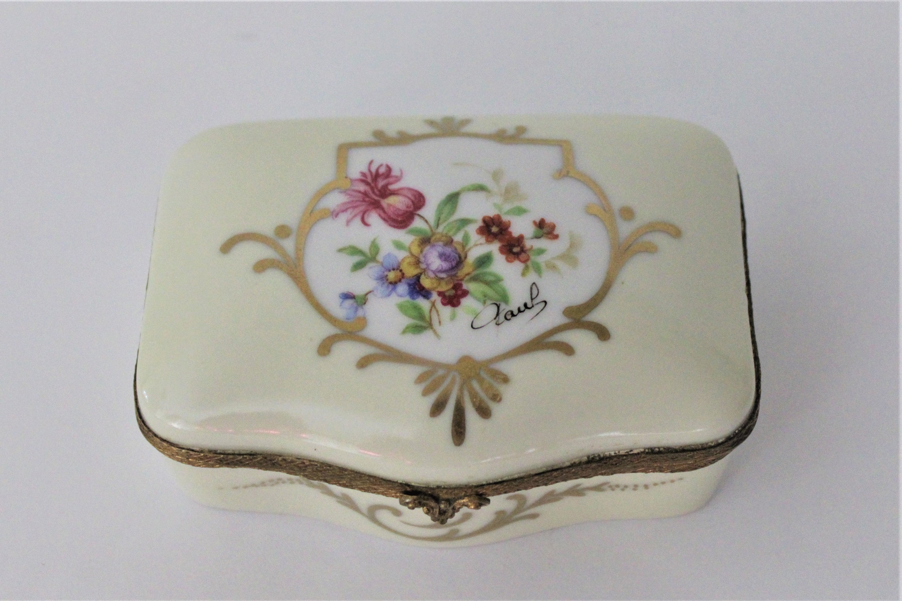 Antique French Limoges Signed Hand Painted Hinged Trinket Box - Etsy