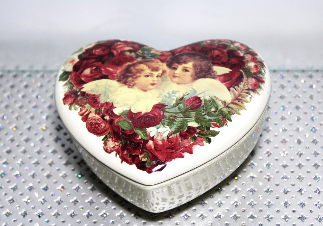 Vintage Teleflora Heart Shaped Ceramic Trinket Box - Etsy