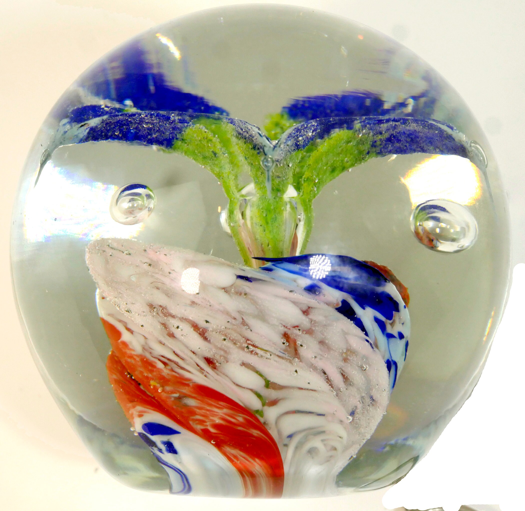 Vintage Wheaton Ware Exclusive Art Glass Paperweight With Flower - Etsy