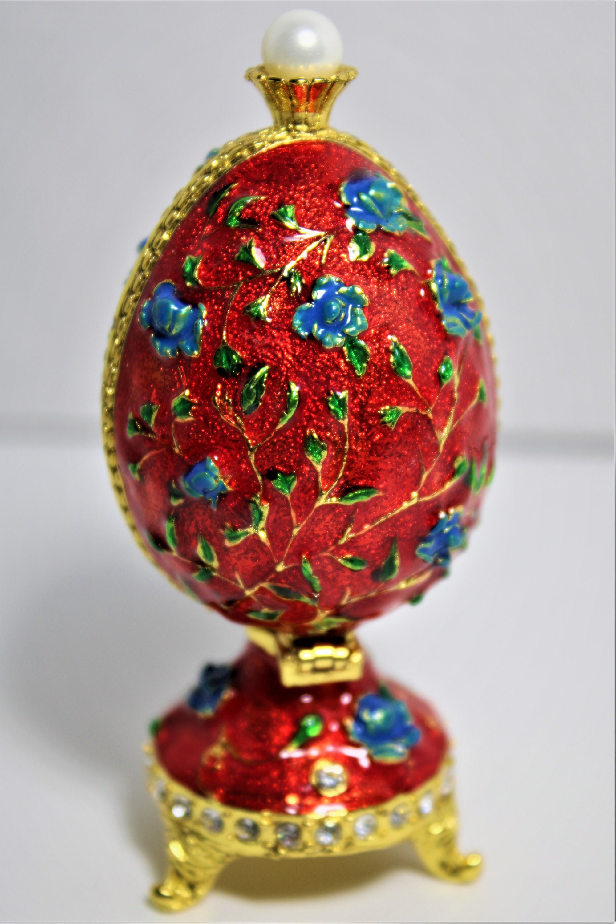 Vintage Egg Shaped Trinket Jewelry Box - Etsy