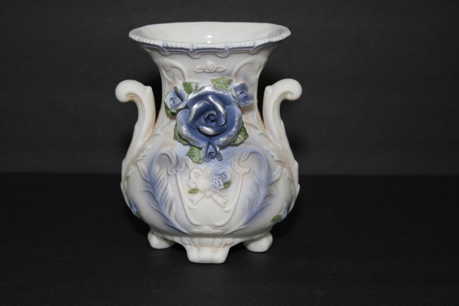 Vintage Porcelain 3D Rose Flower Vase - Etsy UK