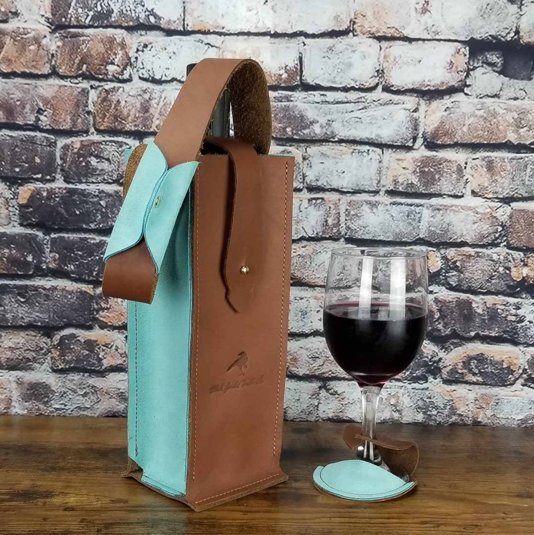 Genuine Leather Wine Courier | Single-bottle Wine Tote | Wine Carrier ...