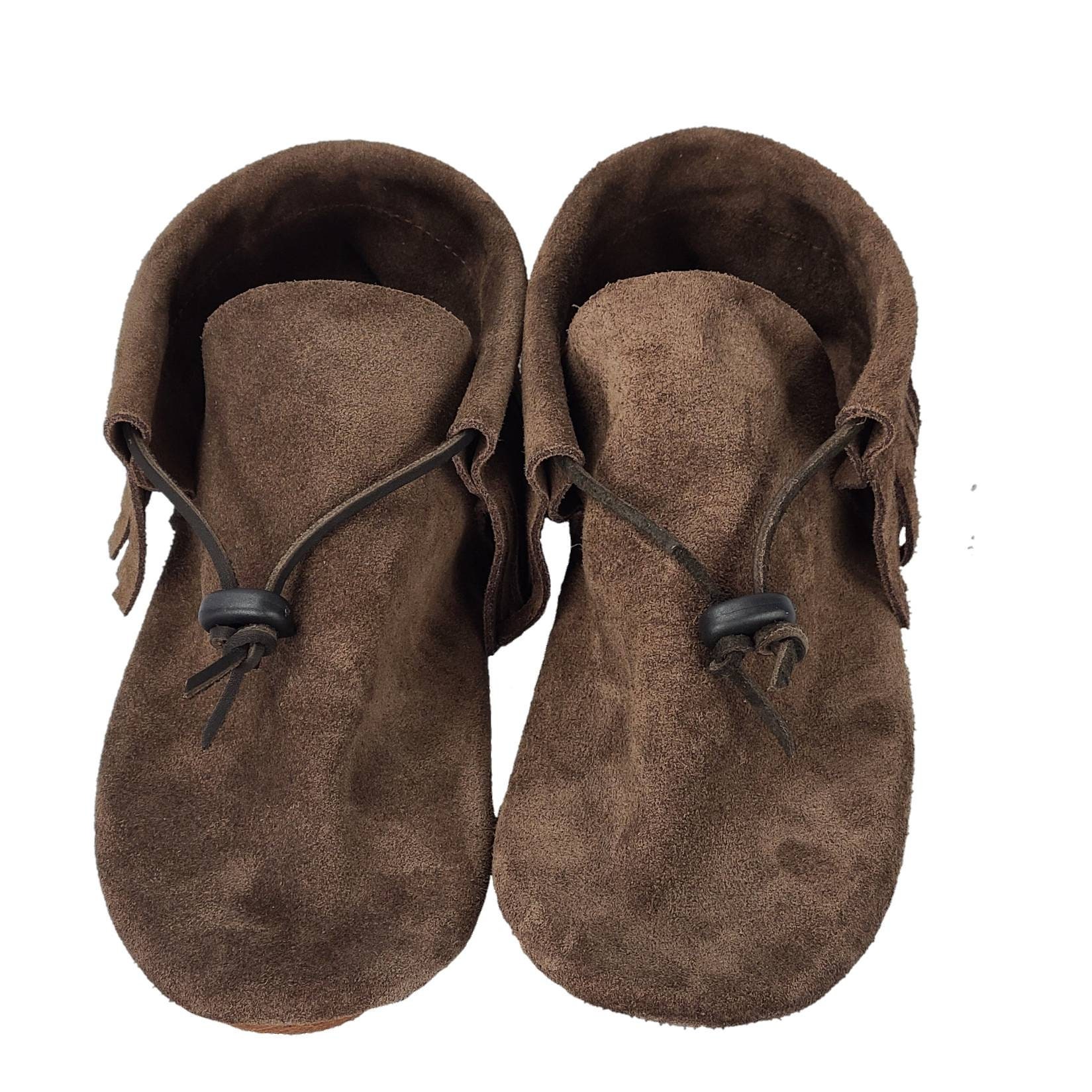 Frontier Fringed Moccasin Shoe for Men | Suede Leather Fringe Turnshoe ...