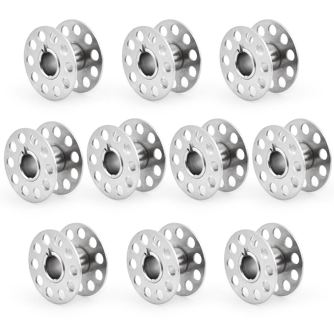 Metal Bobbins Empty Spool Stainless Steel Bobbins for Household Sewing ...