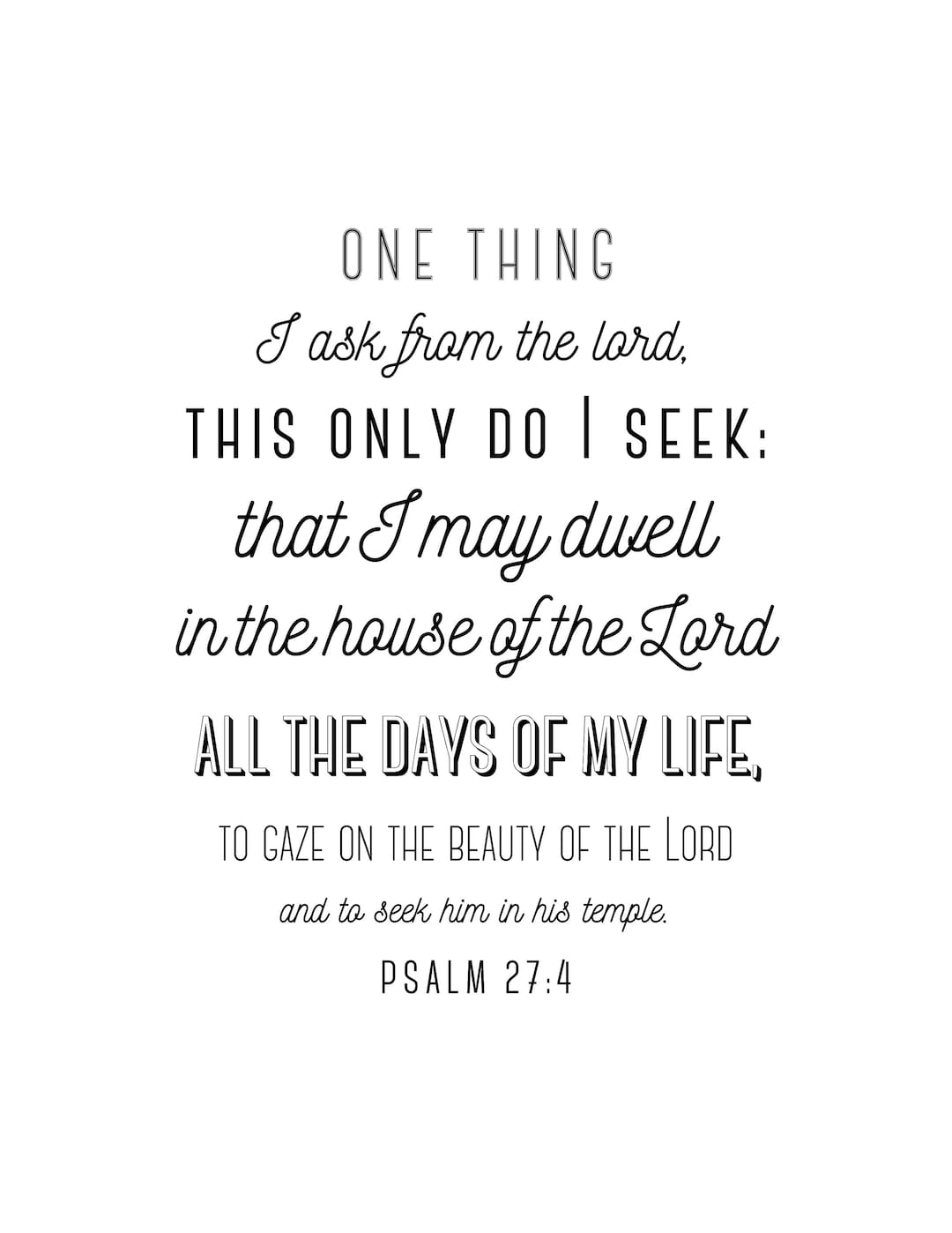 Psalm 27:4 Digital Print - Etsy