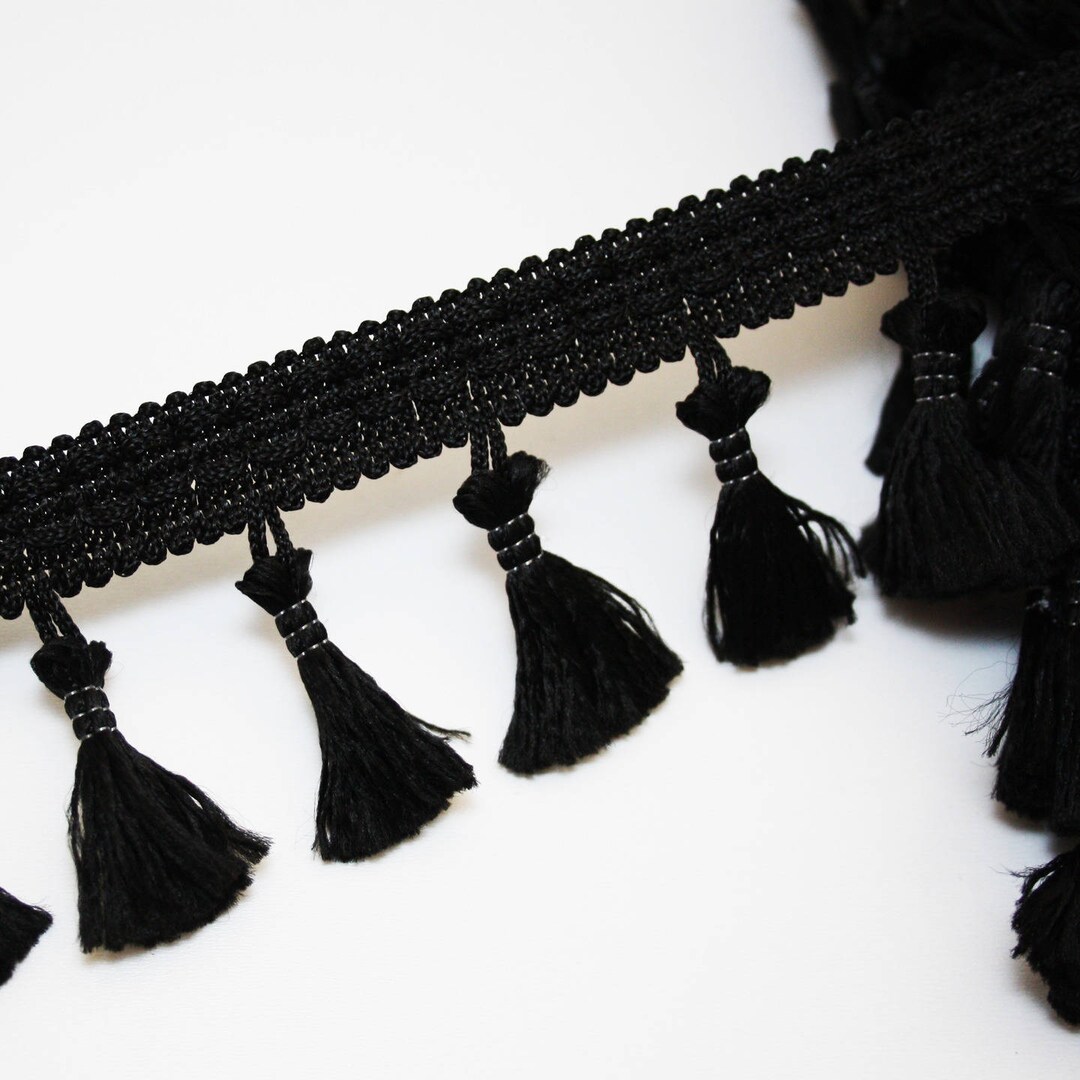 Galon Pom Poms Fringe 53 Mm Black - Etsy