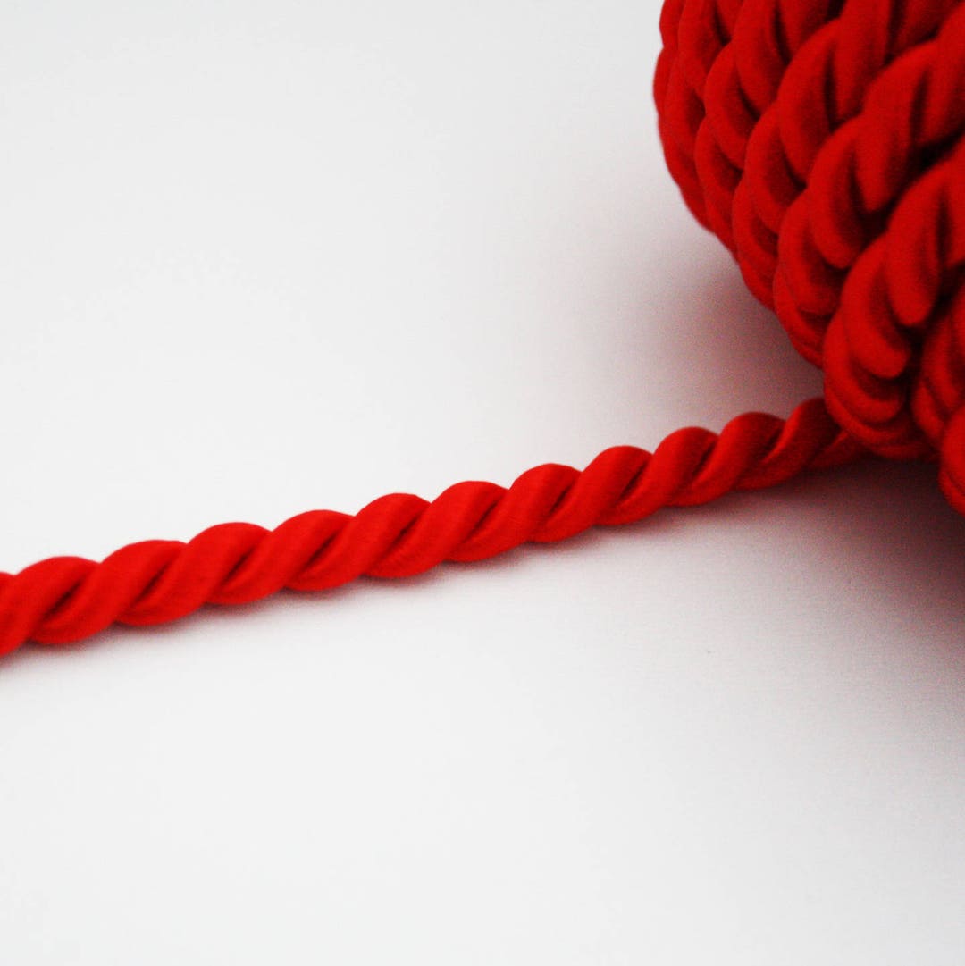 Cordón satinado trenzado 7 mm rojo vendido por metros - Etsy México