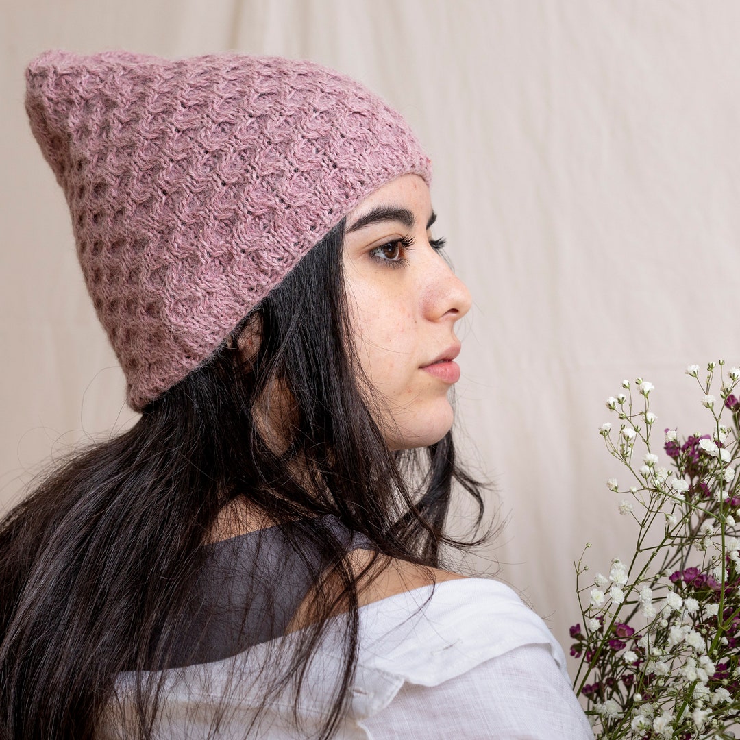 MAYA Alpaca Beanie/ Textured Hand Knit Hat/ Wool Hat - Etsy