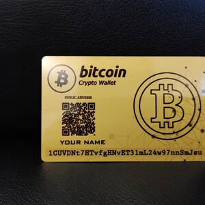 Metal Bitcoin Crypto Card personalised with your name and | Etsy